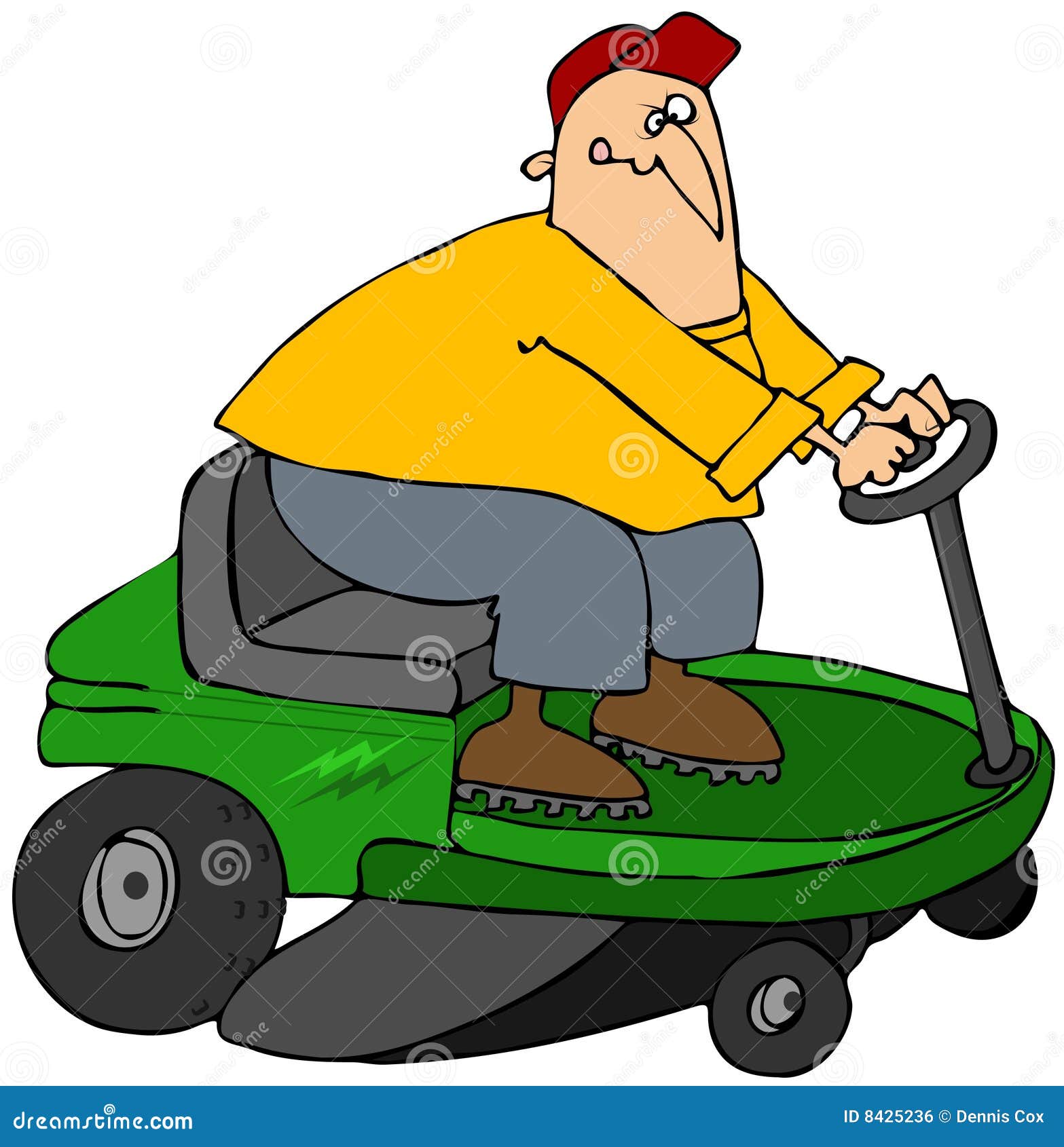 Lawn Tractor Racing Clipart