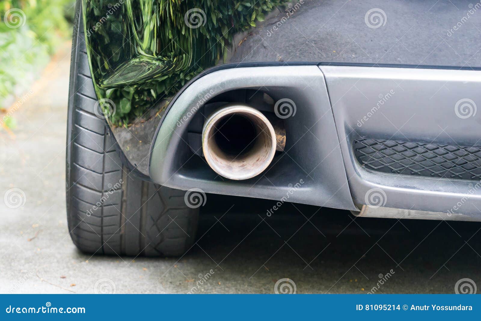 Racing Muffler on the Back of the Sport Car. Stock Photo - Image of ...