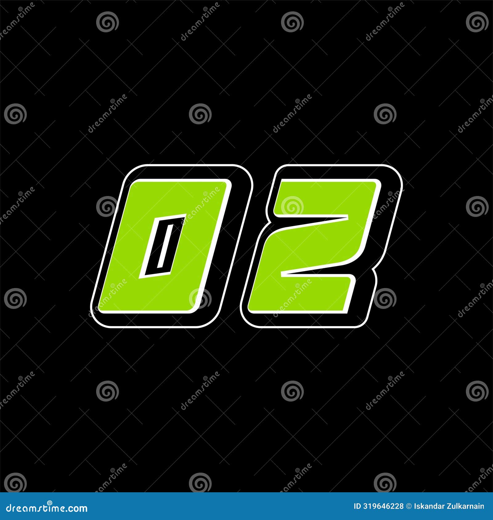 Racing Number 02 Design Template Stock Vector - Illustration of formula ...