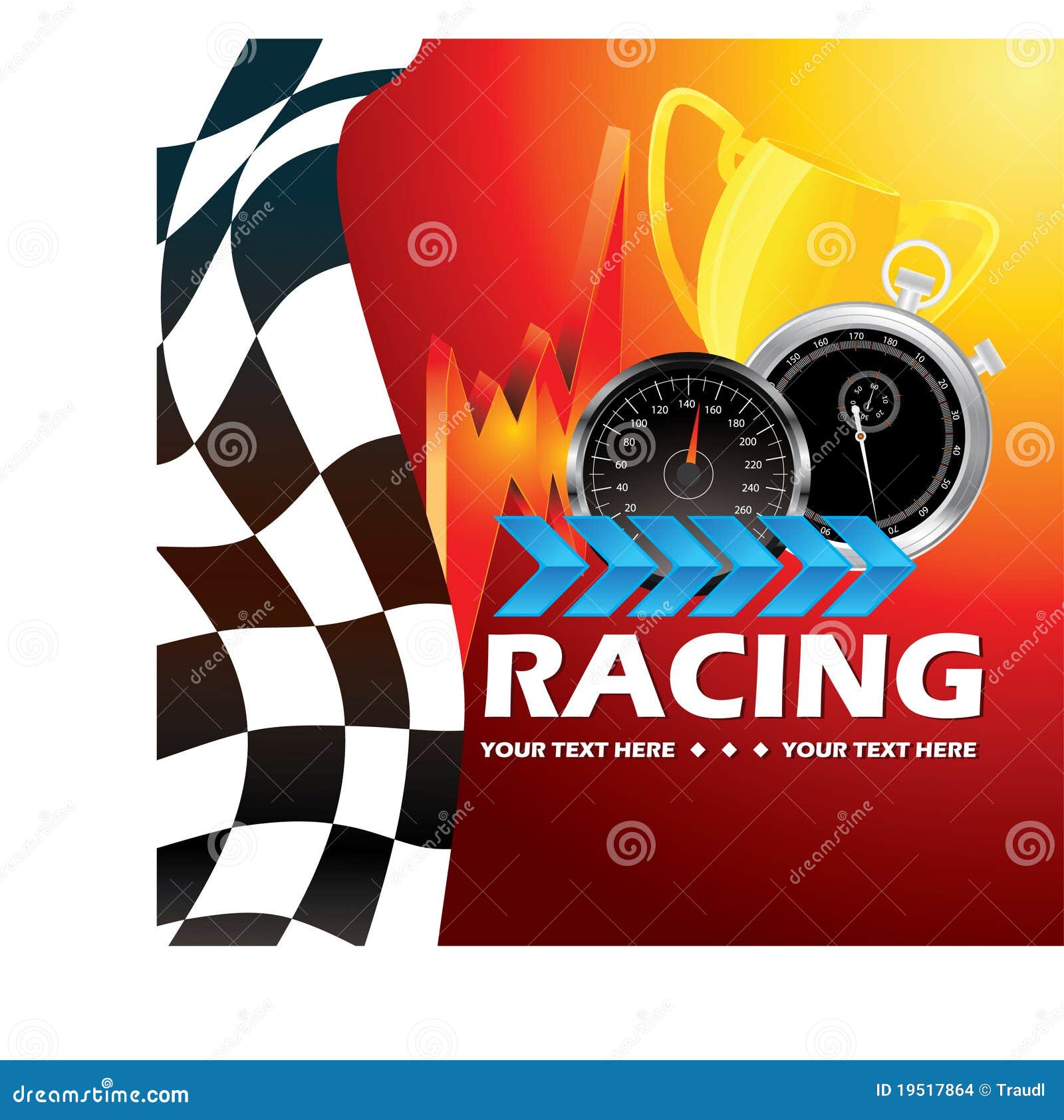 Racing poster stock vector. Illustration of arrows, flash - 19517864