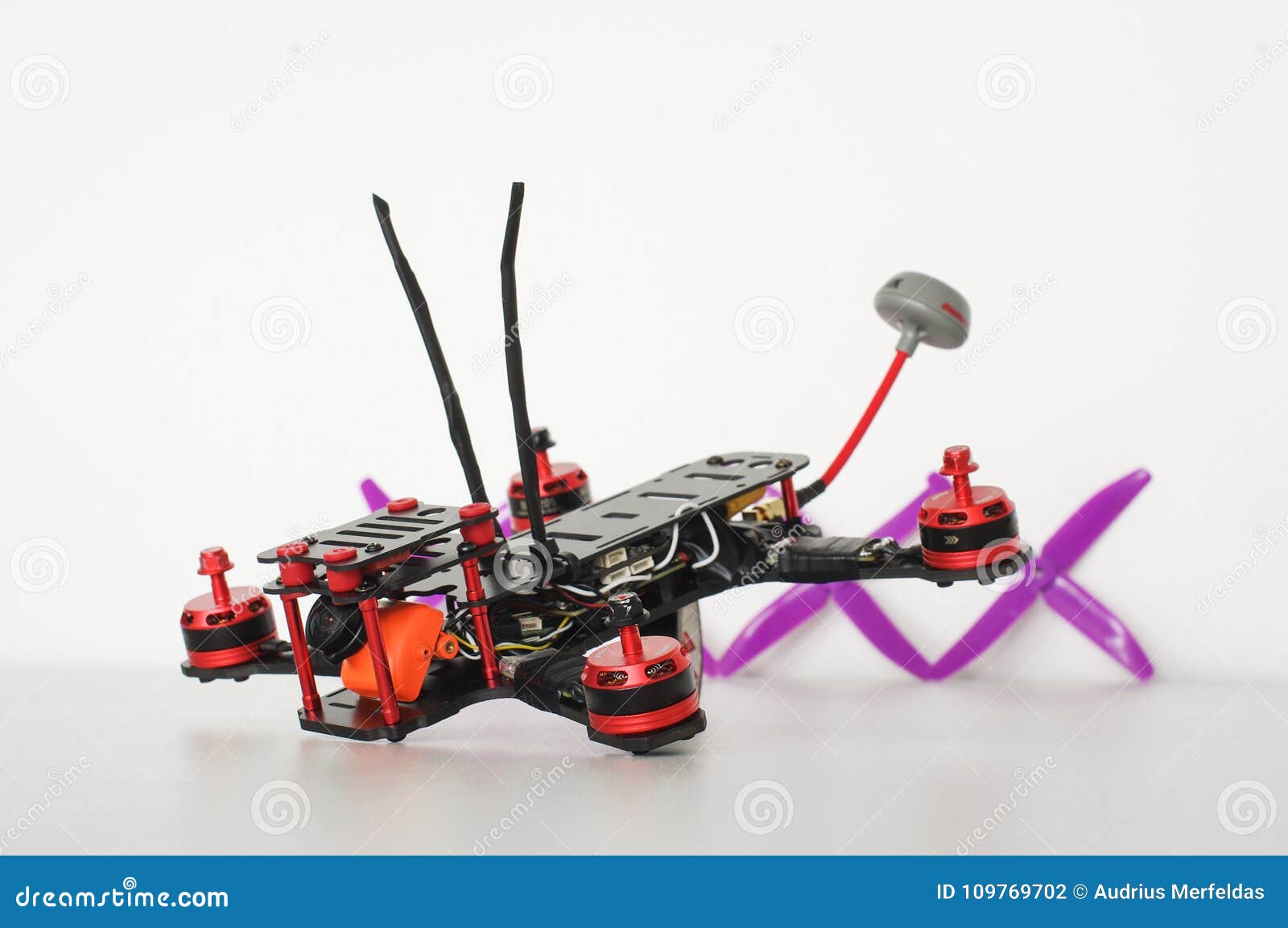 Racing Quadcopter Isolated On The White Background Stock Photography ...