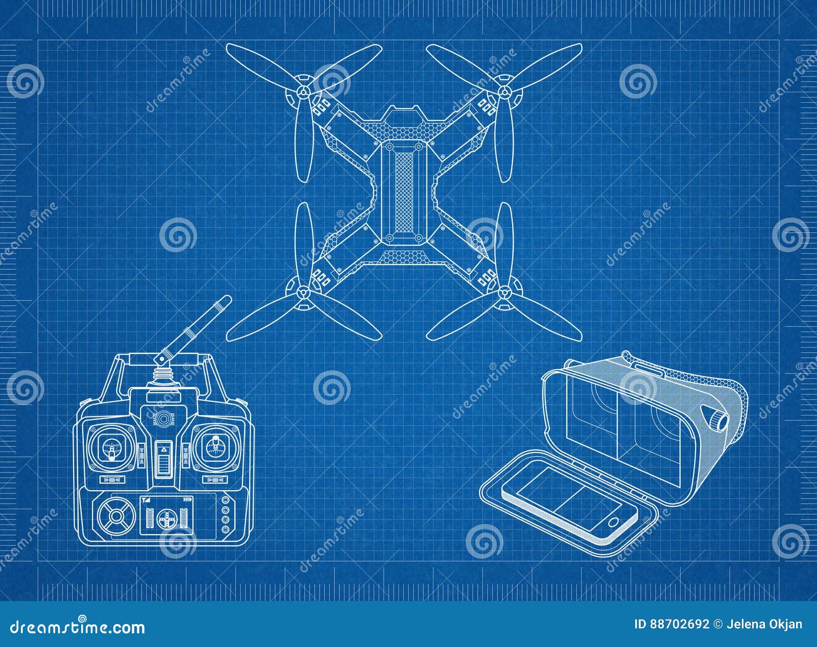 Racing quadcopter stock illustration. Illustration of rotor - 88702692