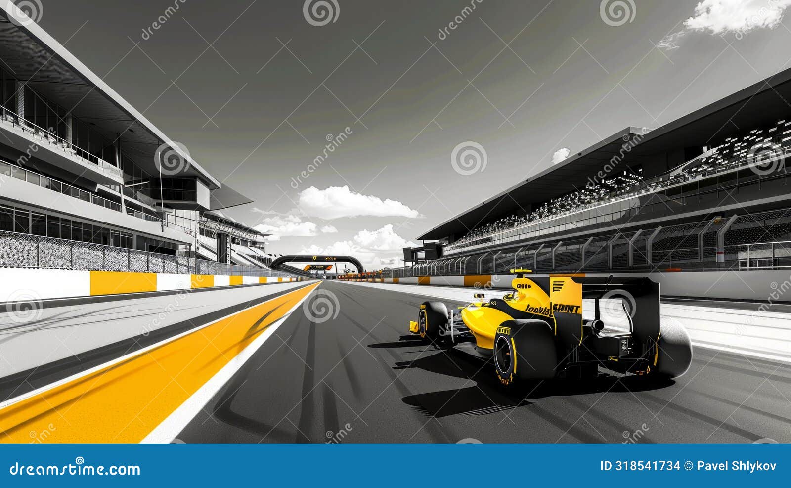 Racing Ring with an Open Wheel Formula Car Stock Photo - Image of fast ...