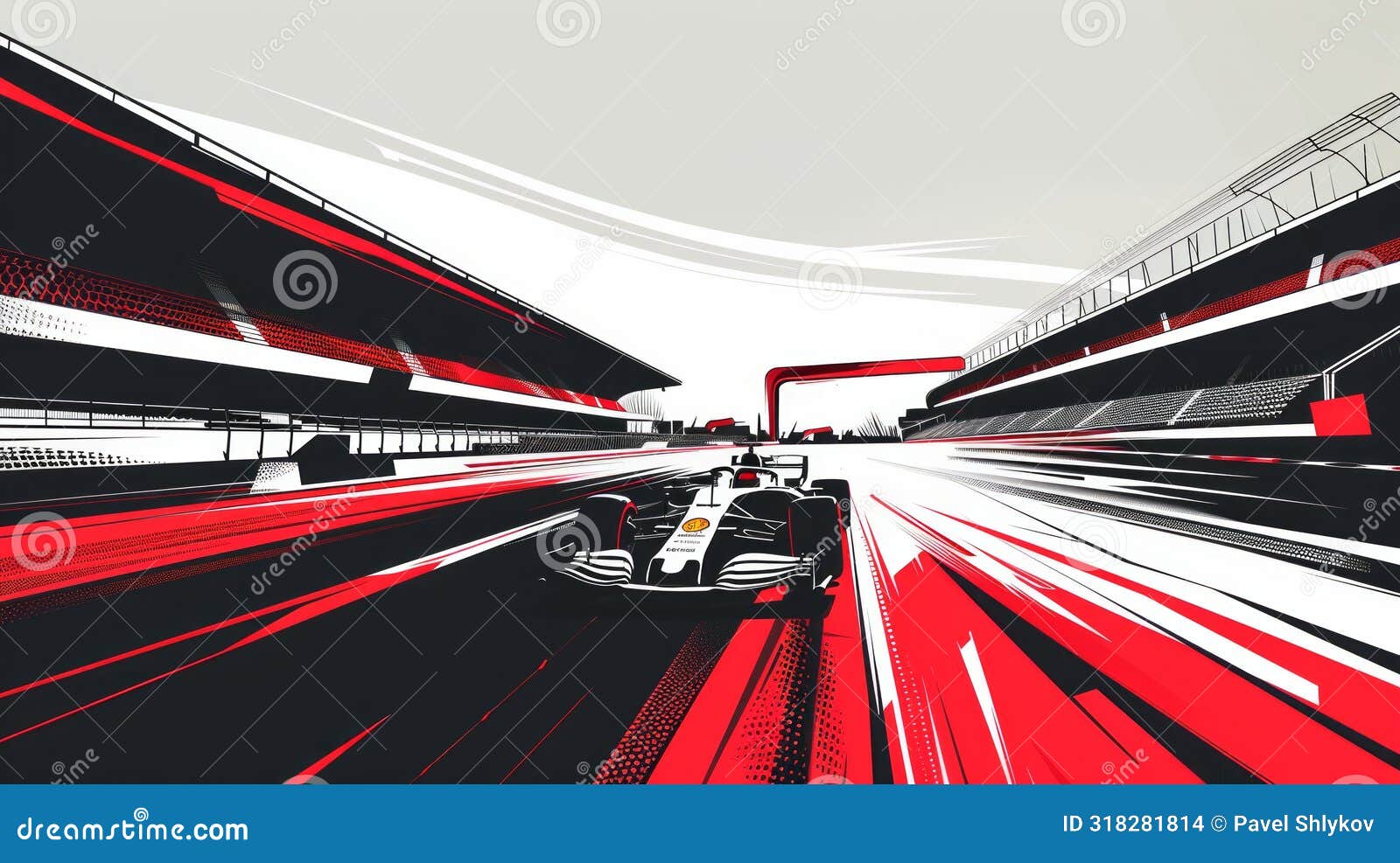 Racing Ring with an Open Wheel Formula Car Stock Photo - Image of ...