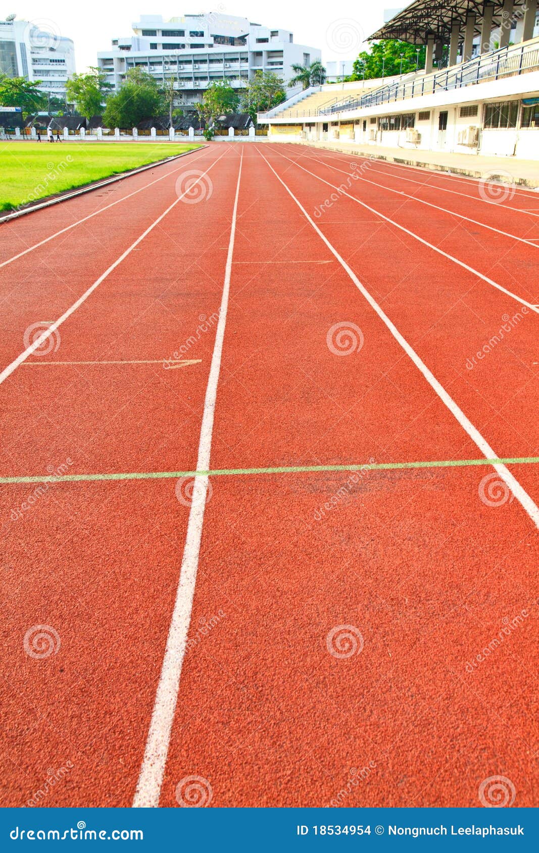 Racing Run Way Track Perspective Line View Stock Photo - Image of green ...