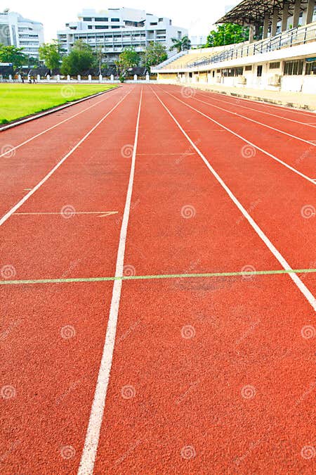 Racing Run Way Track Perspective Line View Stock Photo - Image of green ...