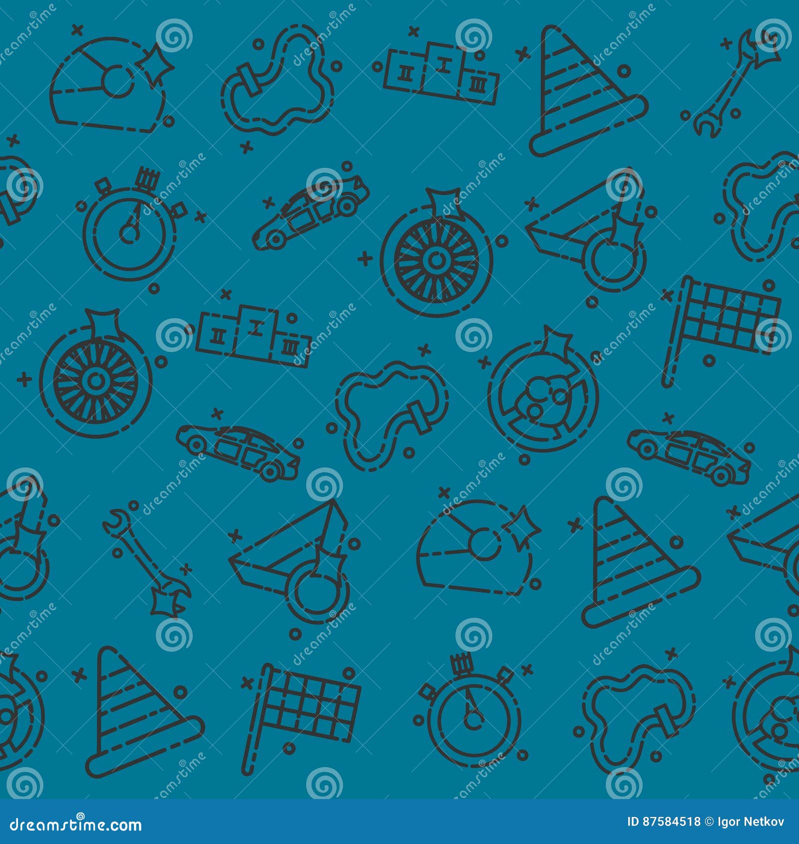 Racing set pattern stock vector. Illustration of cone - 87584518