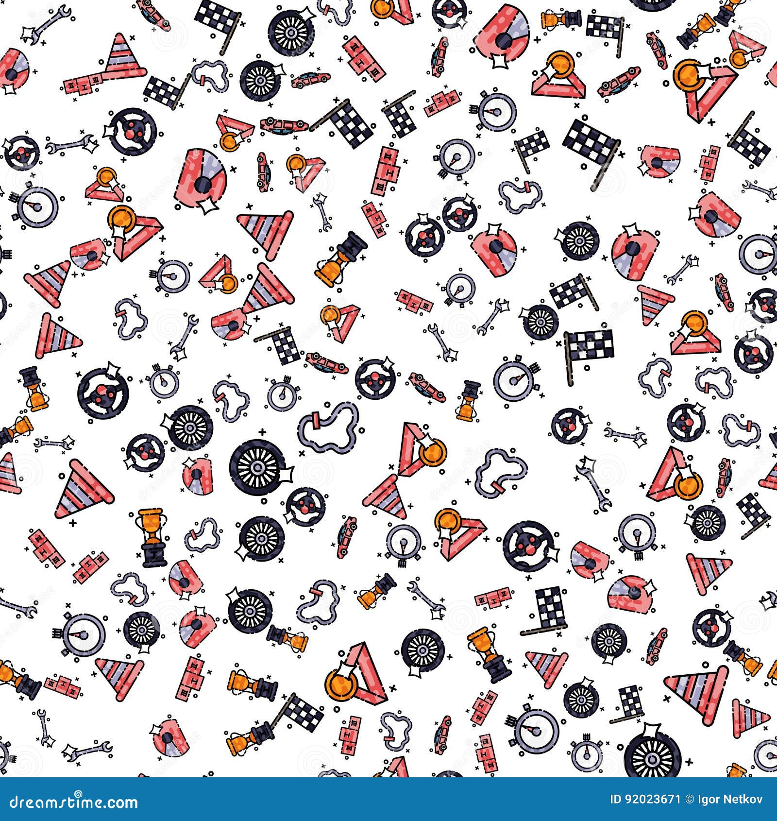 Racing set pattern stock vector. Illustration of road - 92023671