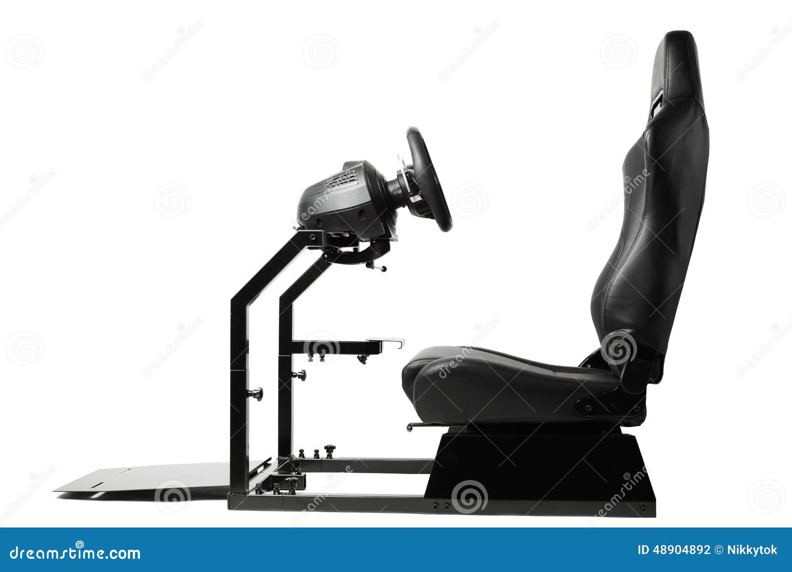 Racing Simulator Cockpit with Seat and Wheel Stock Photo - Image of ...