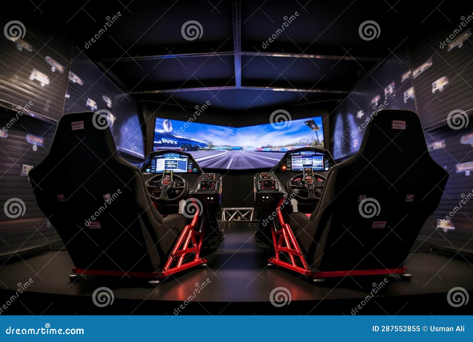 Racing Simulator Video Game with Interface, AI Stock Illustration ...