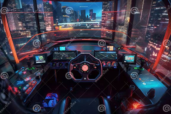 Racing Simulator Video Game with Interface, AI Stock Image - Image of ...