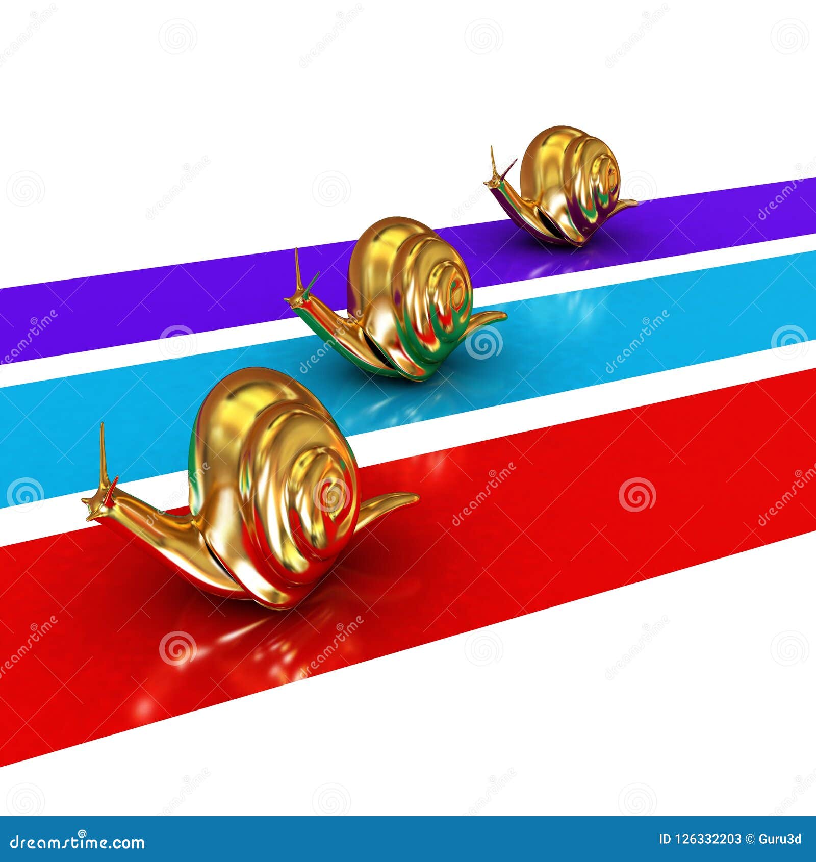 Racing Snails. 3D Illustration Stock Illustration - Illustration of ...