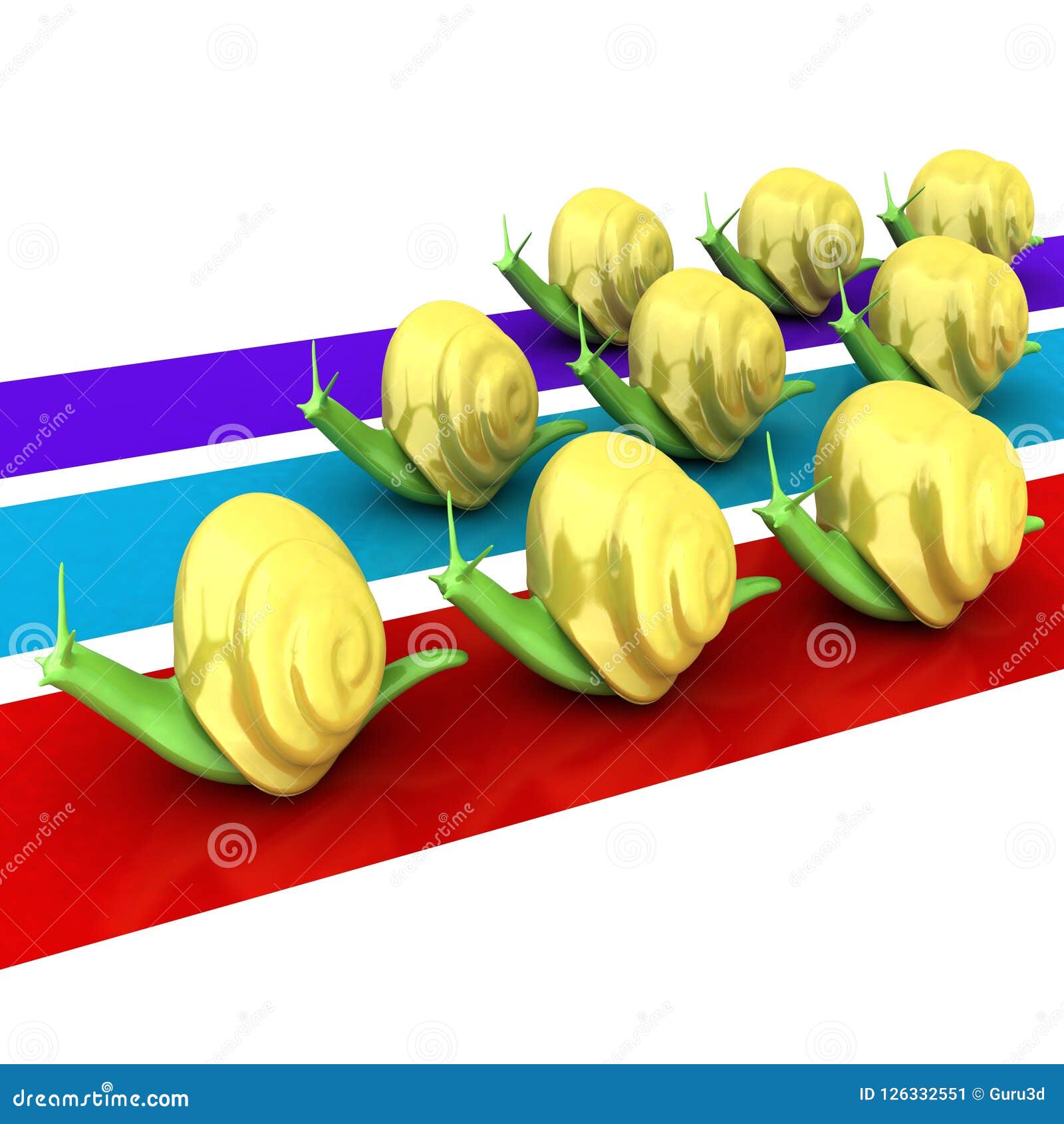 Racing Snails. 3D Illustration Stock Illustration - Illustration of ...