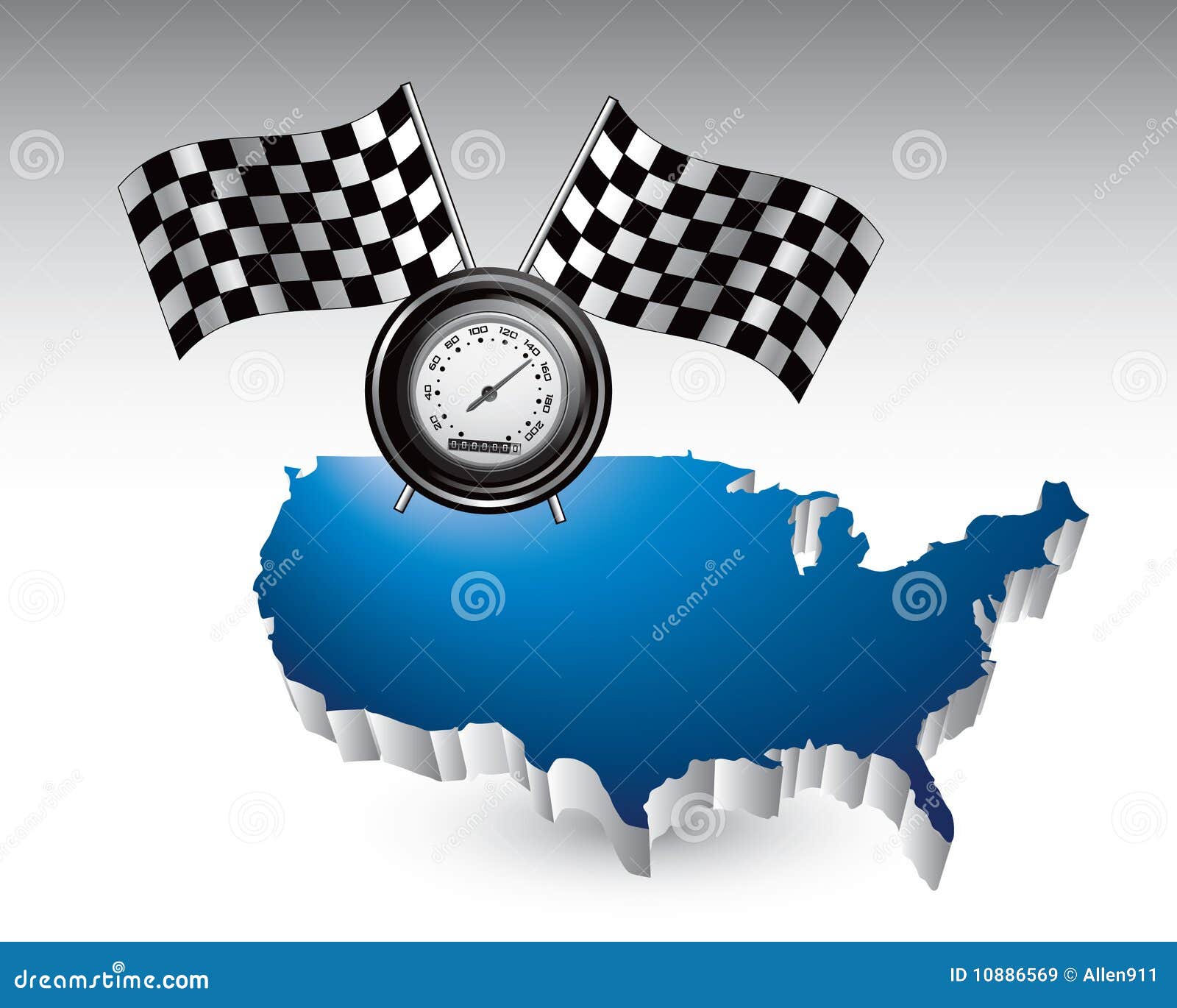Racing Speedometer Across the USA Stock Vector - Illustration of ...