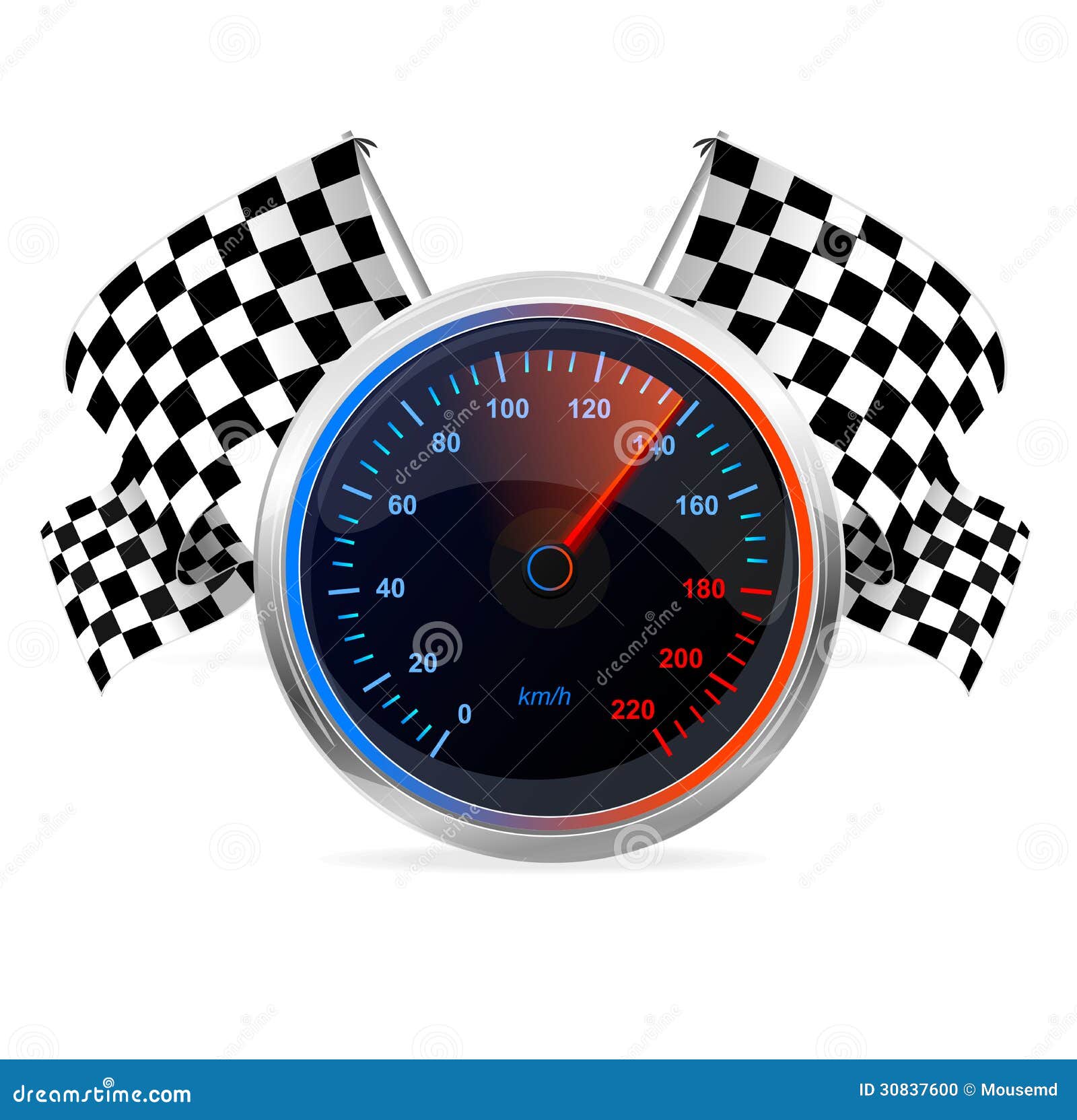Racing Speedometer And Checkered Flags. Vector Stock Photo - Image ...