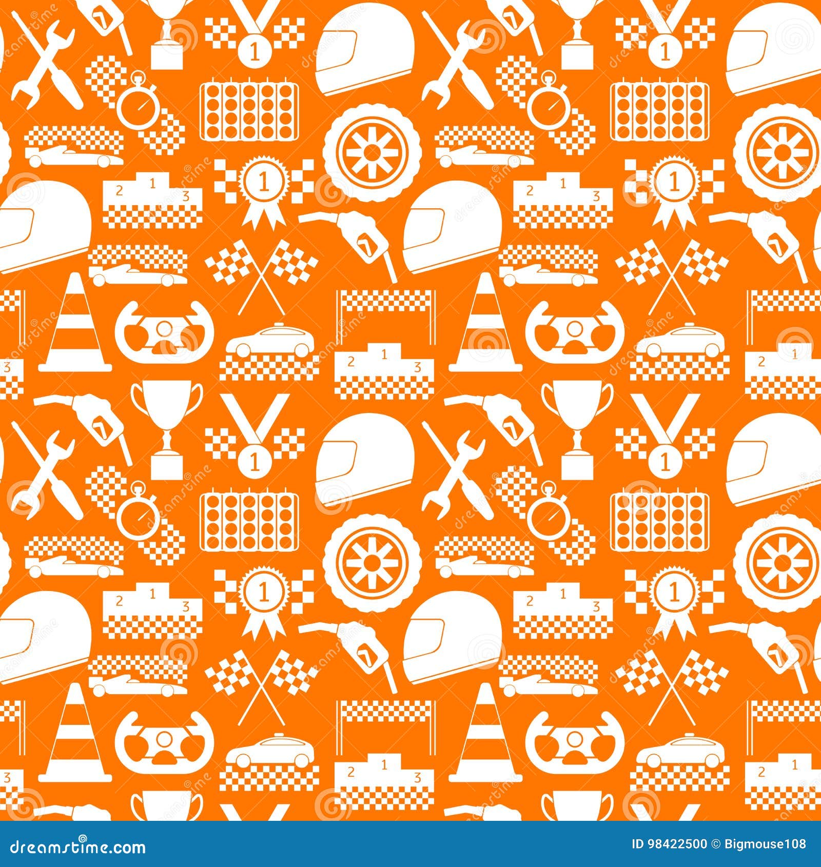 Racing Sport Background Pattern on a Orange. Vector Stock Vector ...