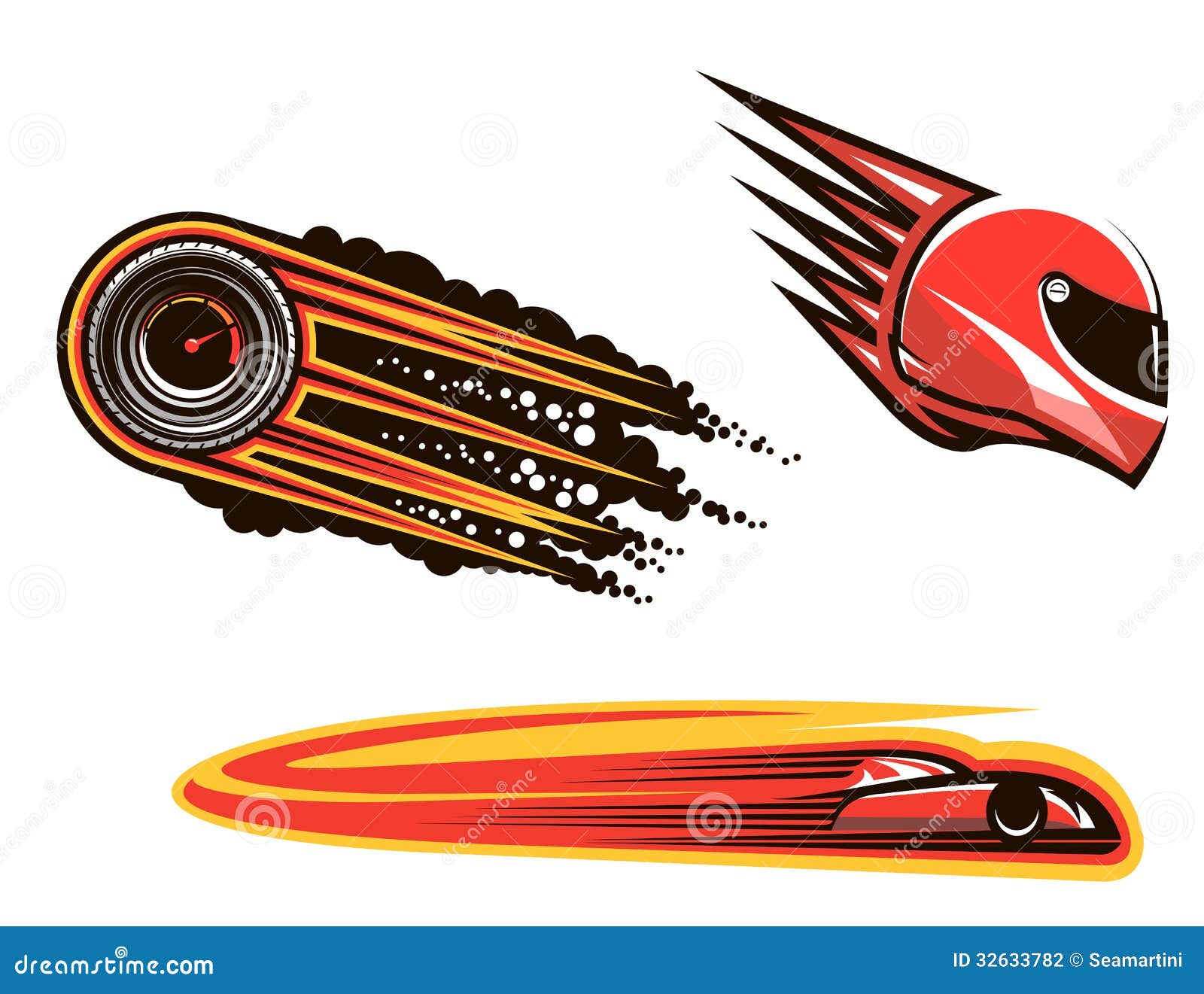 Racing Sport Elements and Icons Stock Vector - Illustration of road ...