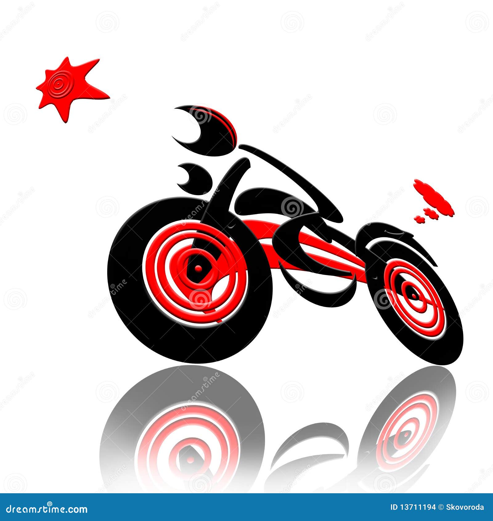 Racing with the Star stock illustration. Illustration of bikers - 13711194
