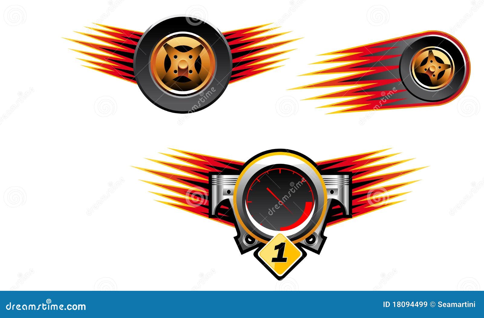 Racing symbols and icons stock vector. Illustration of insignia - 18094499