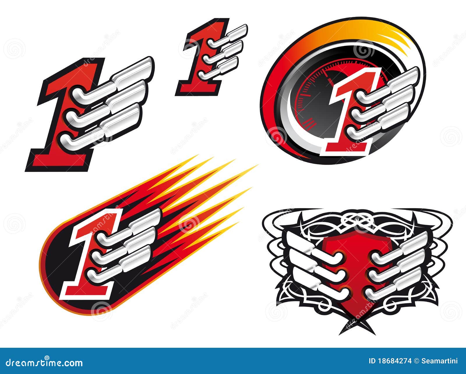 Racing symbols and icons stock vector. Illustration of medal - 18684274