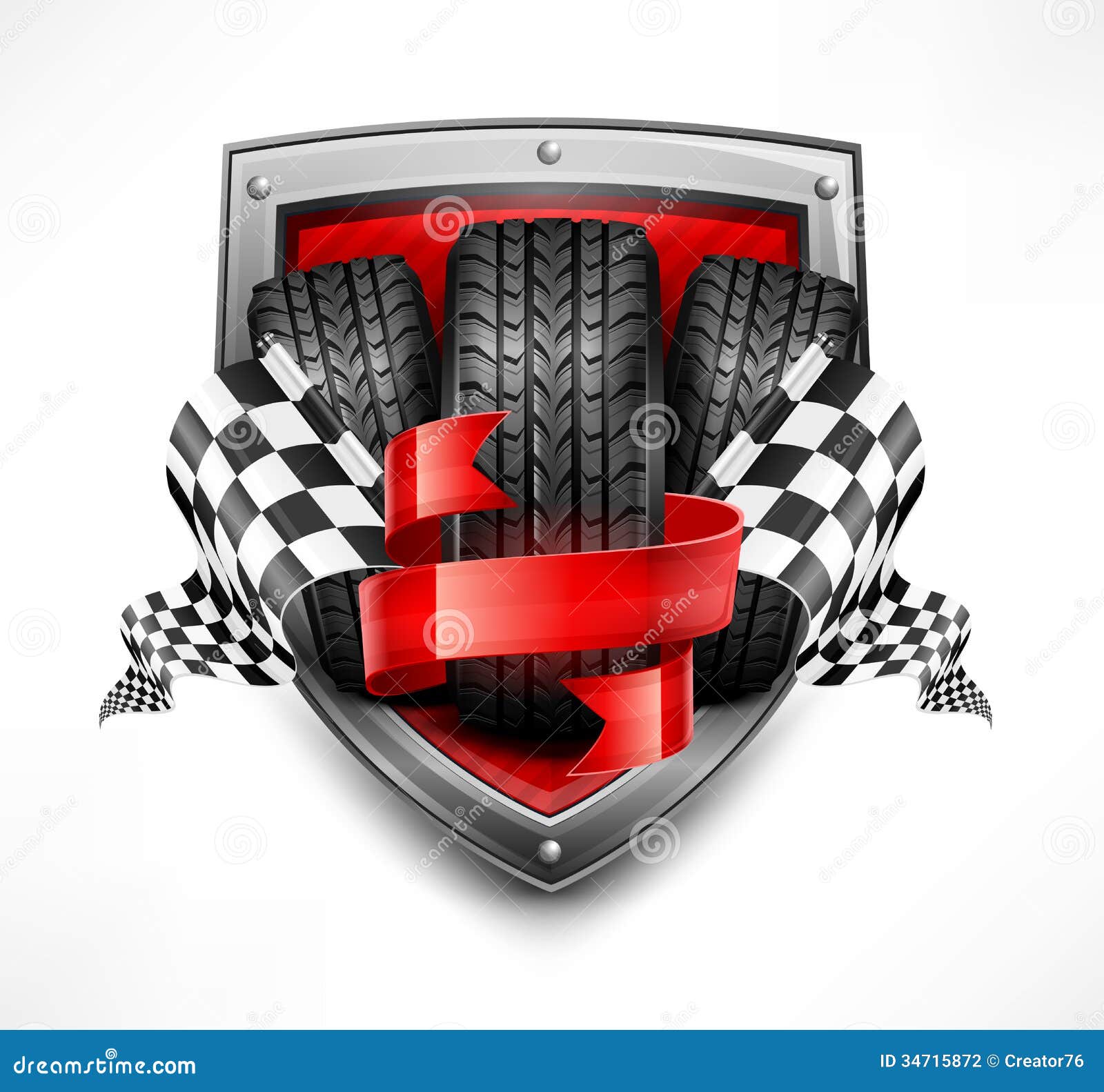Racing symbols on shield stock vector. Illustration of ribbon - 34715872