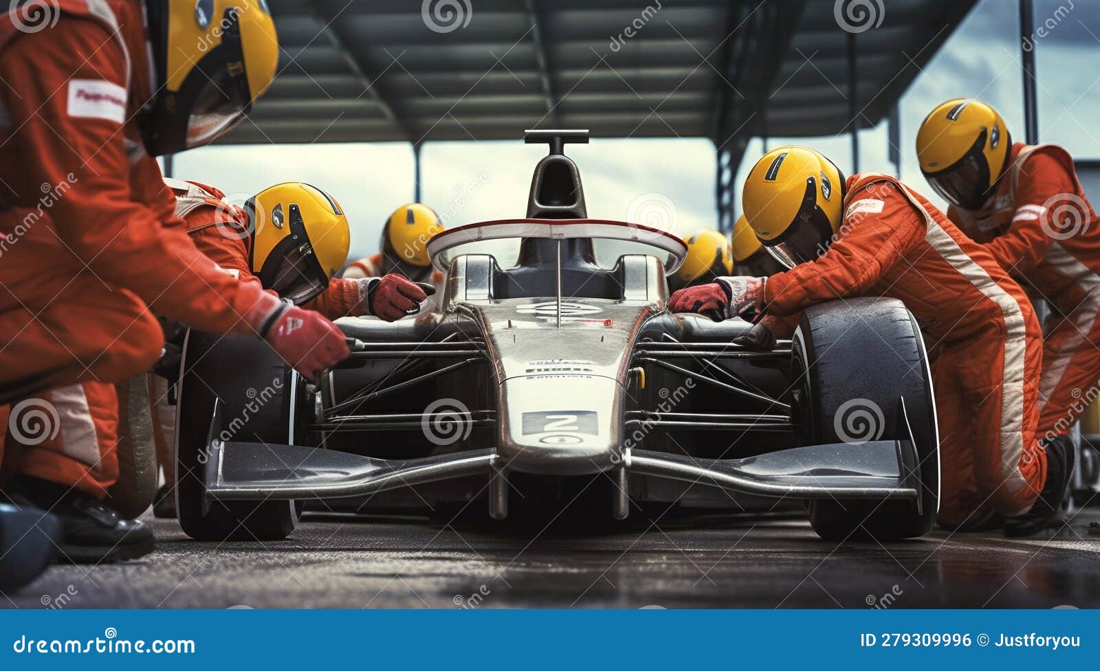 Racing Team at Pit Stop. Generative Ai Stock Illustration ... Racing Team at Pit Stop. Generative Ai Stock Illustration ...