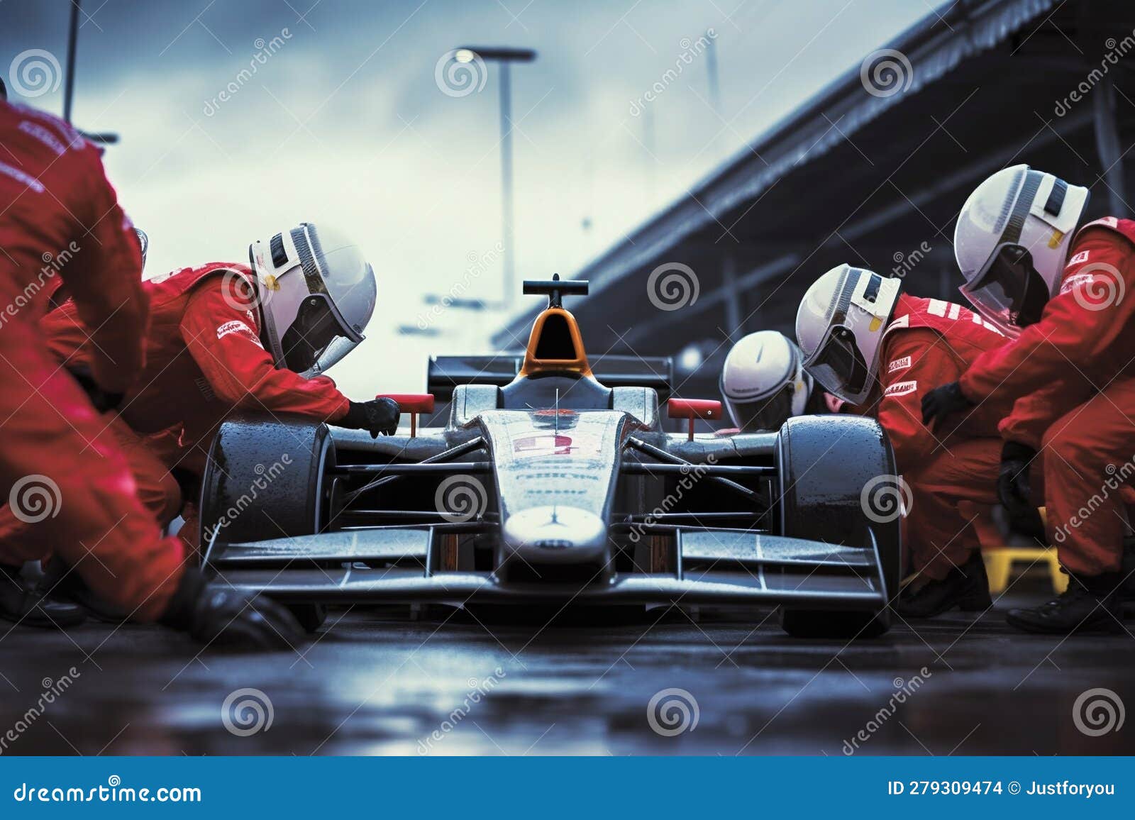 Racing Team at Pit Stop. Generative Ai Stock Illustration ... Racing Team at Pit Stop. Generative Ai Stock Illustration ...