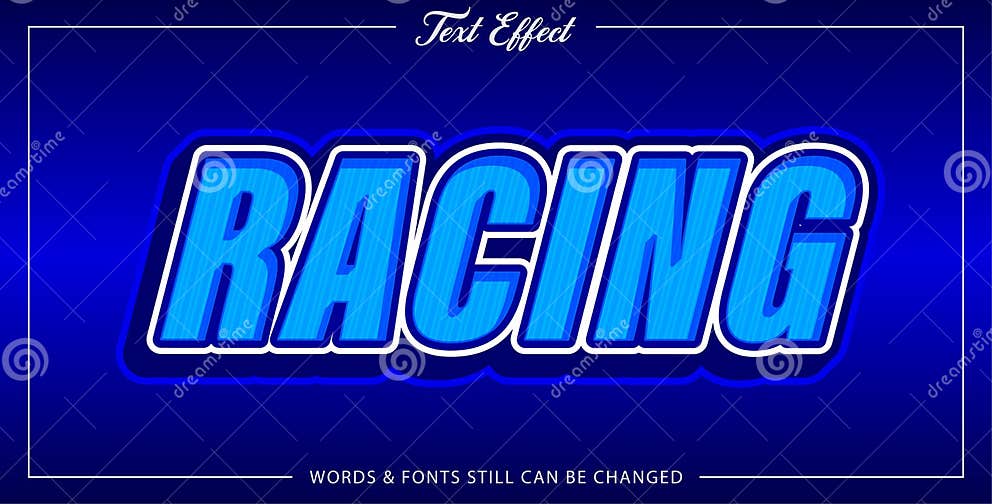 Racing Editable Text Effect Style Stock Vector - Illustration of ...