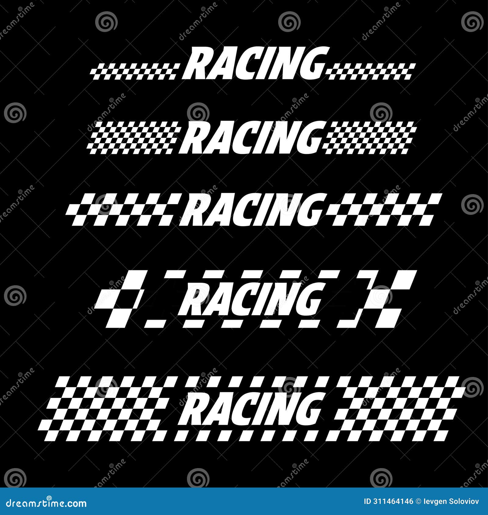Racing Text White Checkered Patterns Stock Vector - Illustration of ...