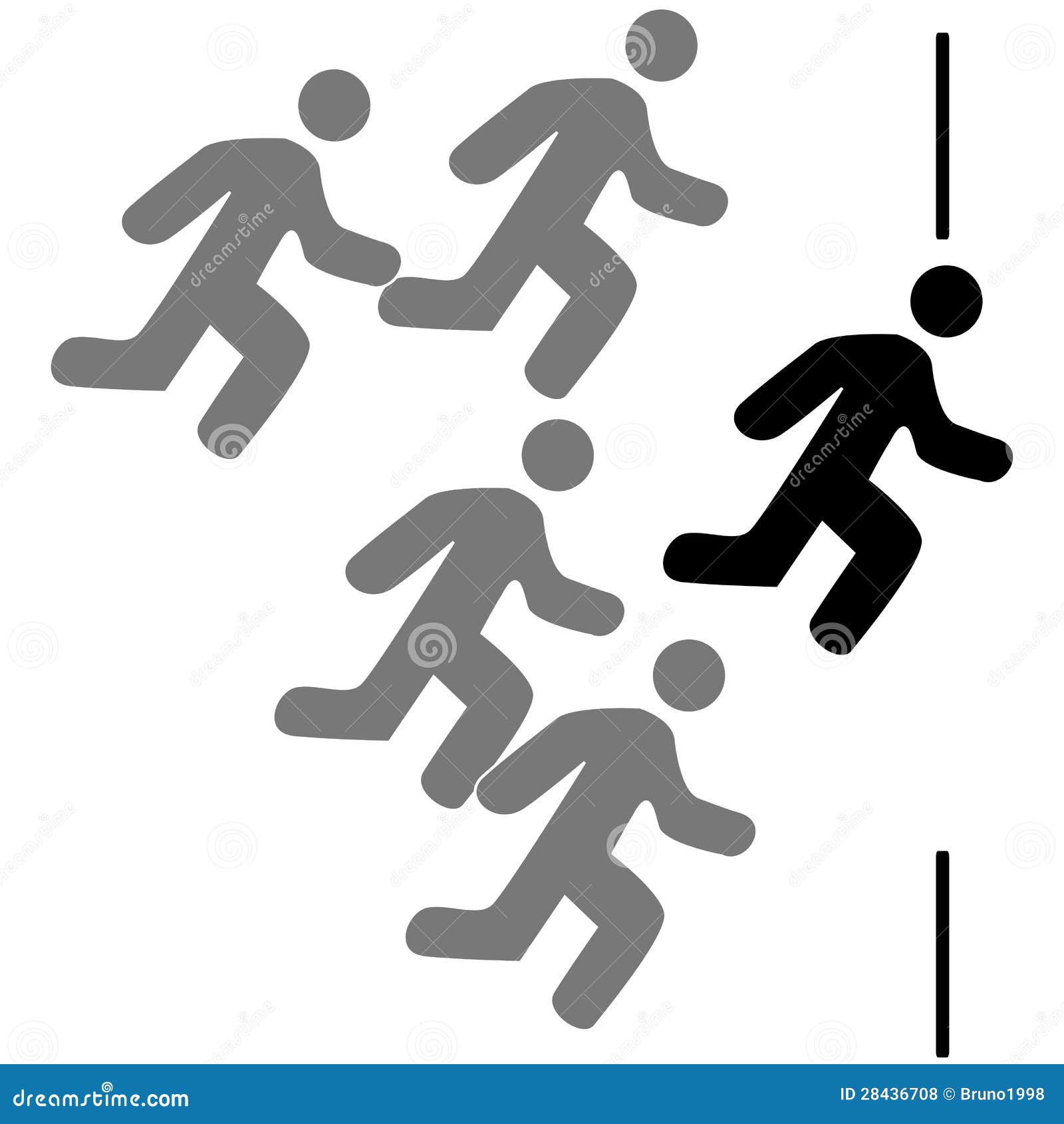 Racing to the finish line stock vector. Illustration of sign - 28436708