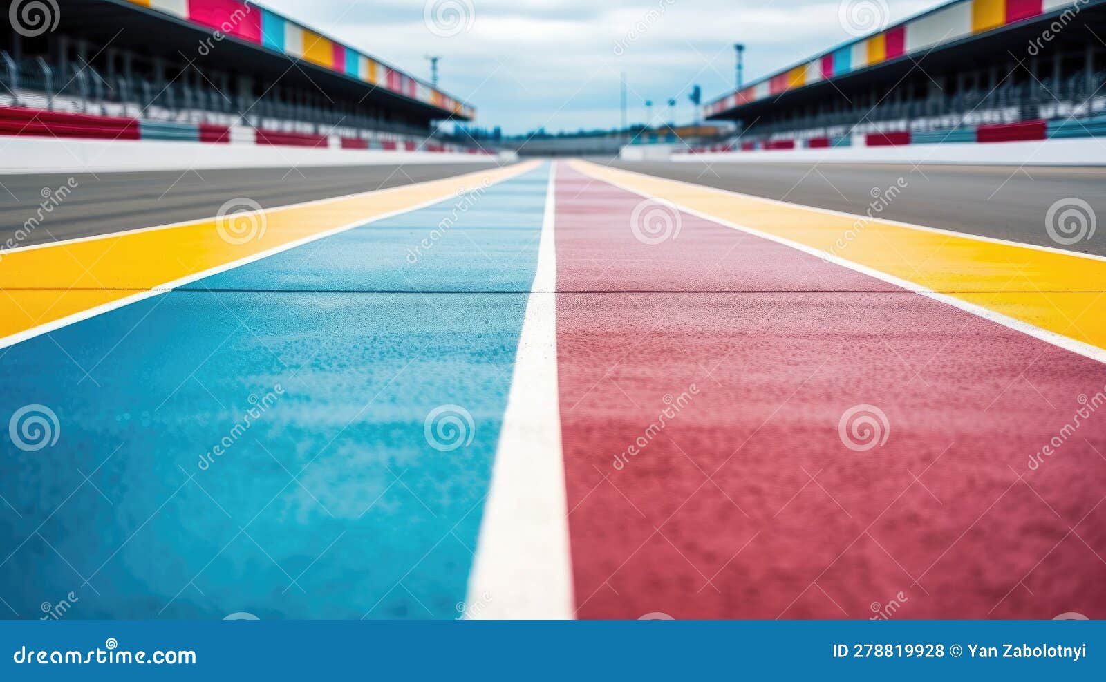 Racing Track Marked with Start and Finish Lines. Generative AI Stock ...