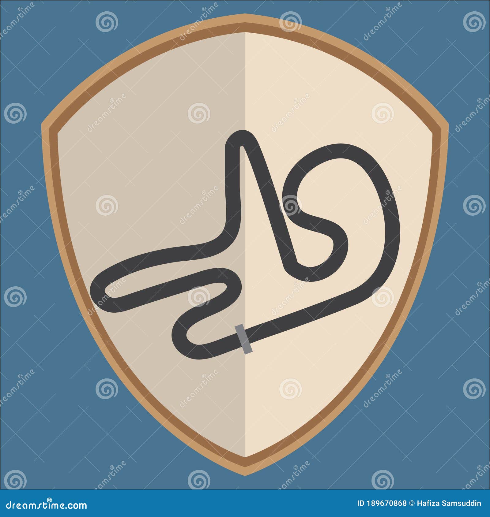 Racing Track on Shield. Vector Illustration Decorative Design Stock ...