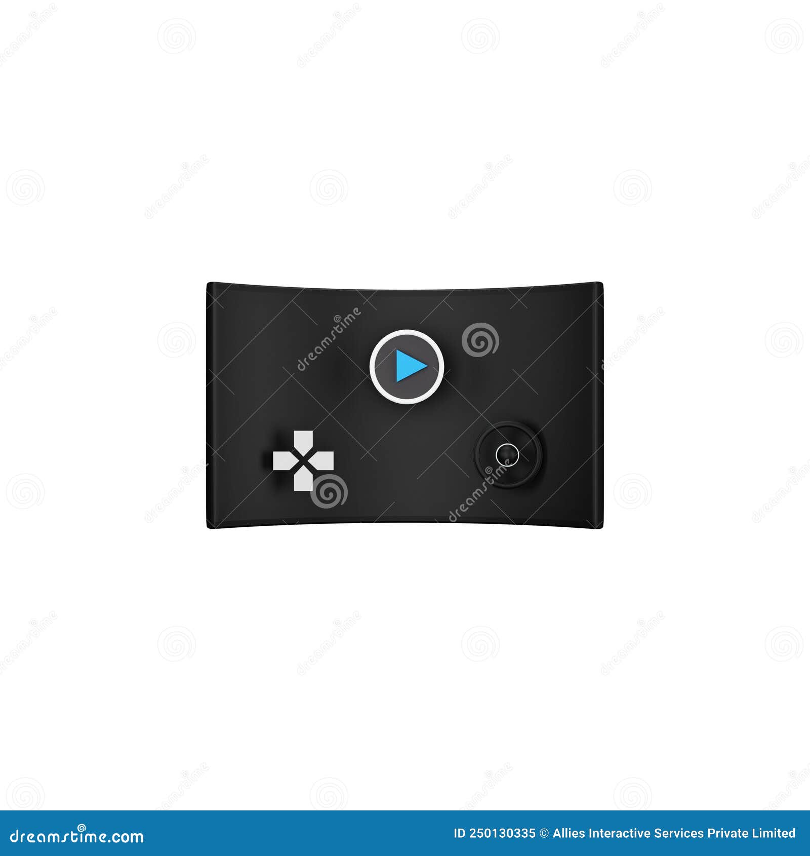 Racing Video Game VR Screen with Button and Steering Grey Icon in 3D ...