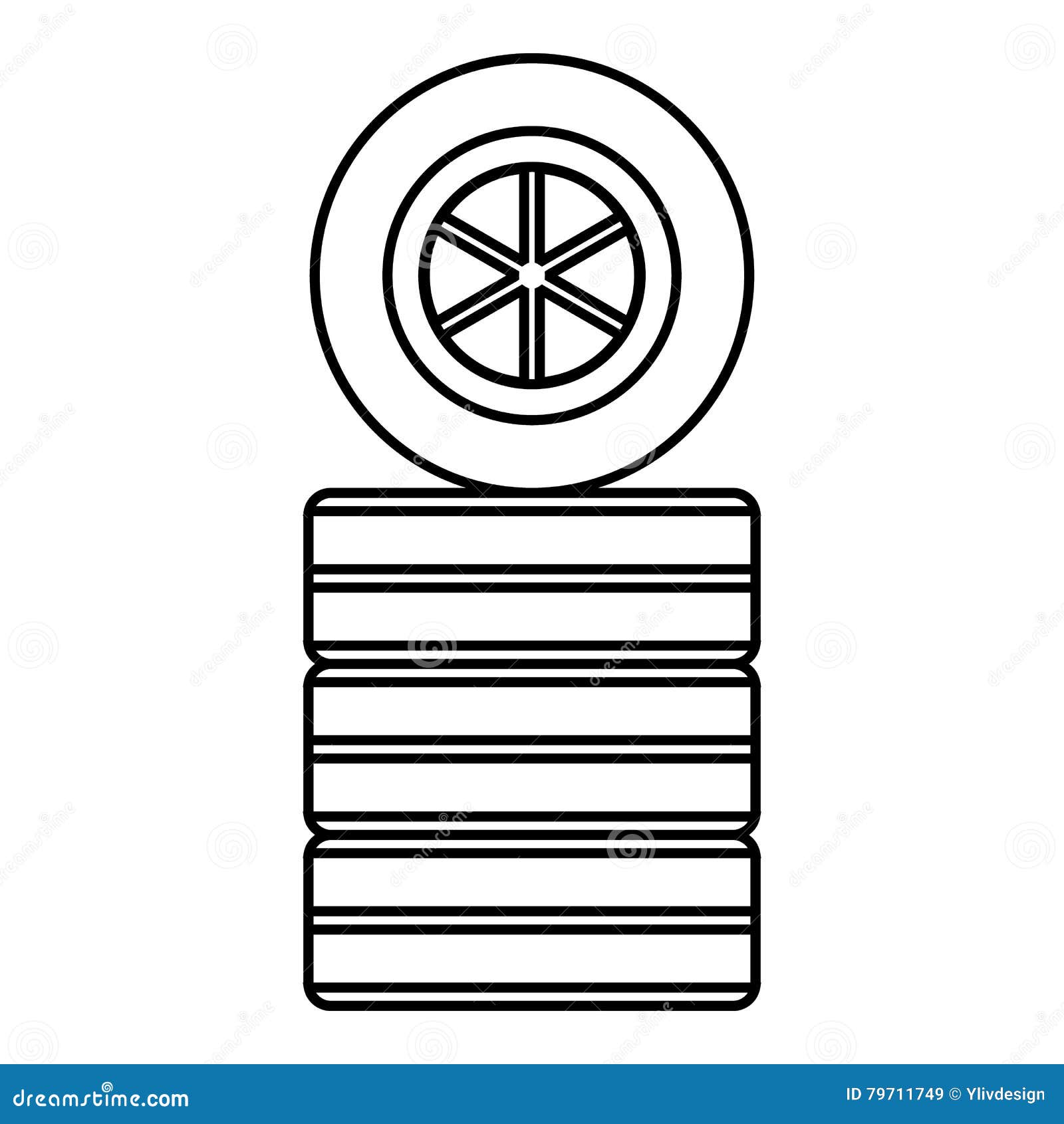 Racing Wheel Icon, Outline Style Stock Vector - Illustration of metal ...