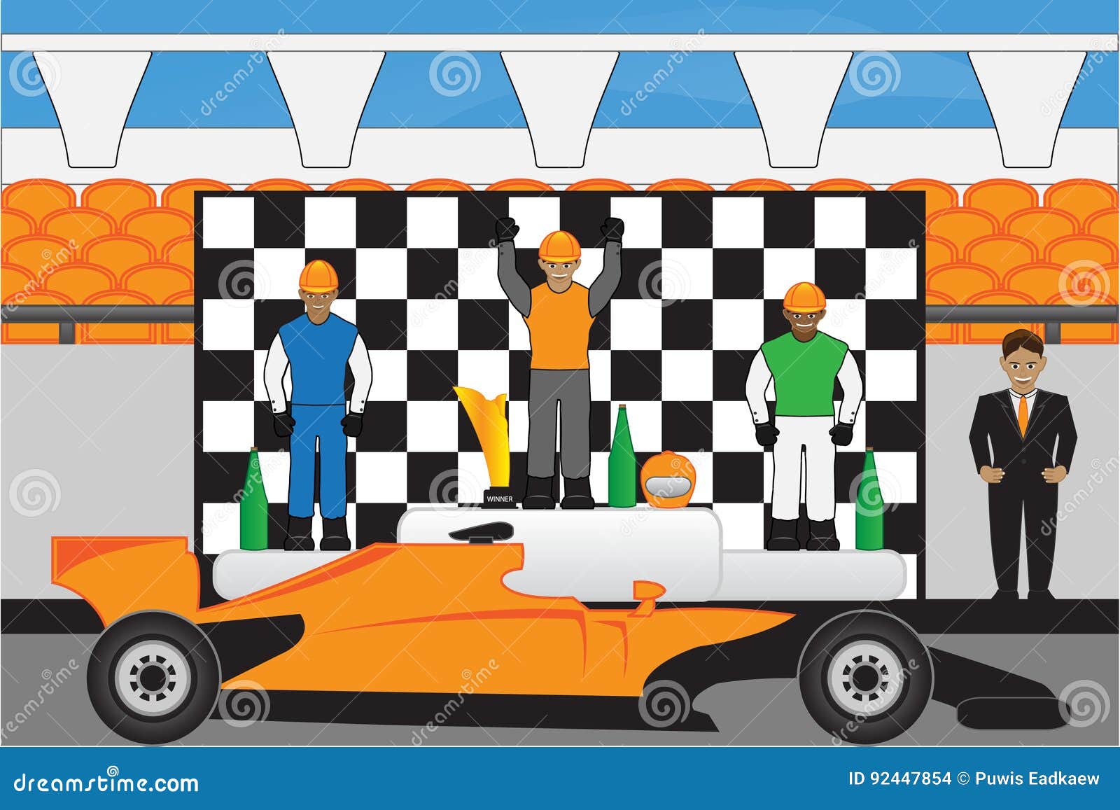 Racing stock vector. Illustration of chequered, driving - 92447854