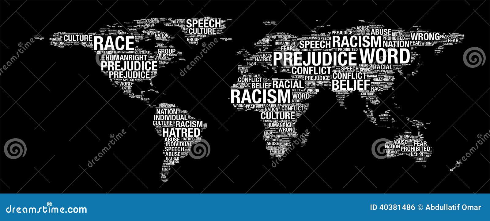 Racism Concept on World Map Stock Illustration - Illustration of ...