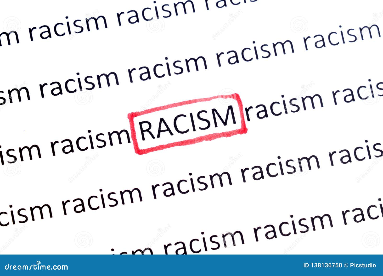 Racism stock photo. Image of white, printed, colored - 138136750