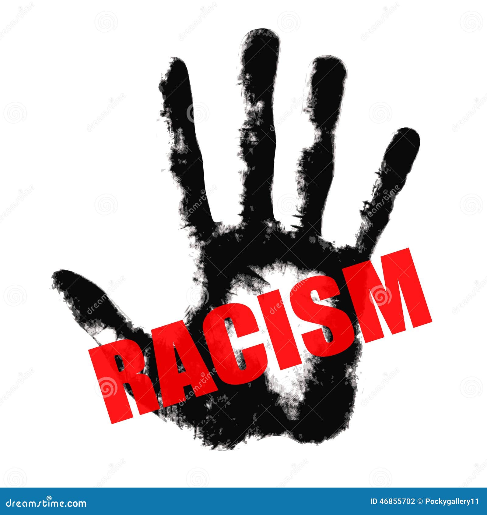 Racism Red Text on Black Hand Print Stock Vector - Illustration of ...