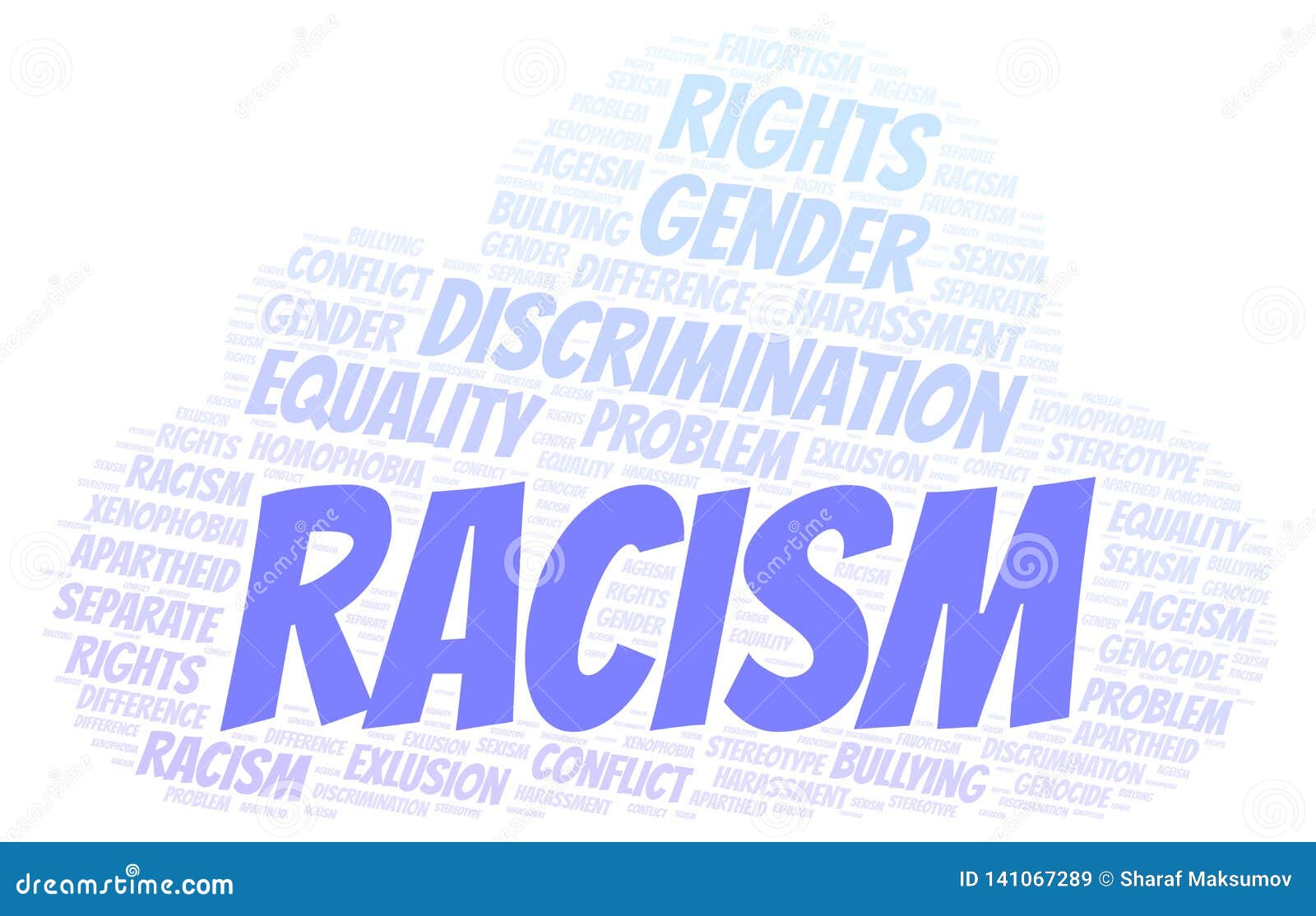 Racism - Type of Discrimination - Word Cloud Stock Illustration ...
