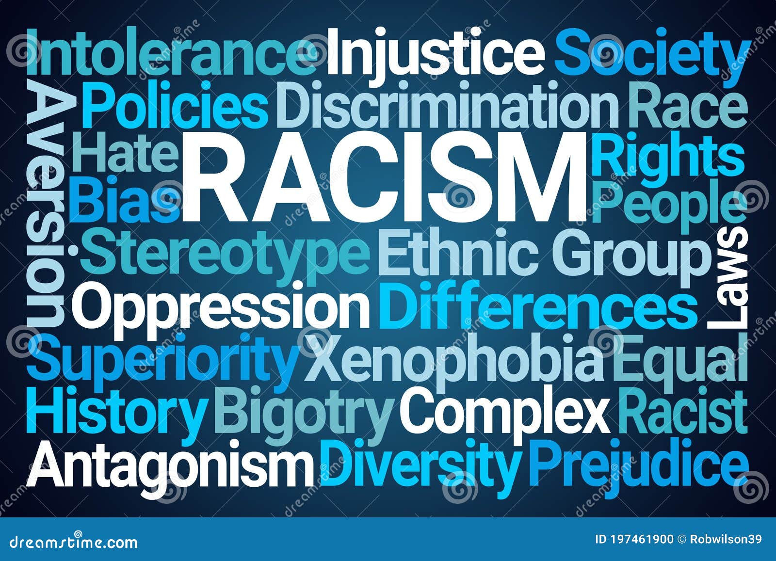 Racism Word Cloud stock illustration. Illustration of antagonism ...