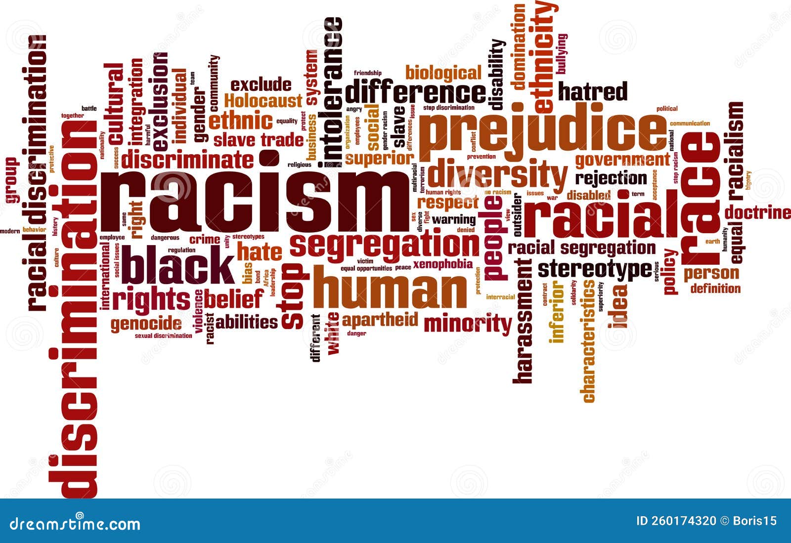 Racism word cloud stock vector. Illustration of policy - 260174320