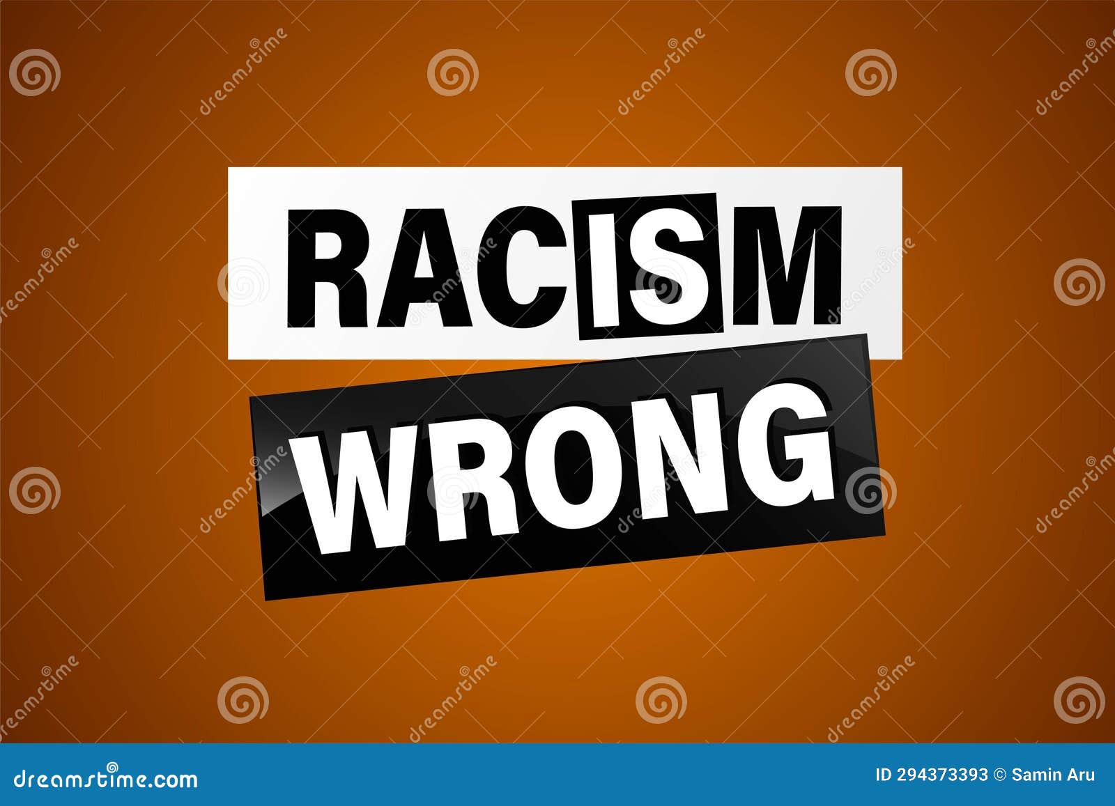 Racism is Wrong Lovely Slogan Against Discrimination Stock Vector ...