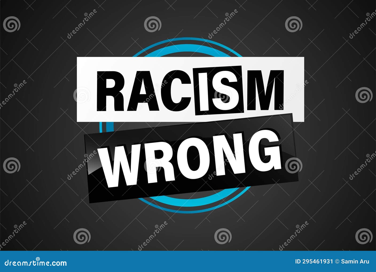 Racism is Wrong Lovely Slogan Against Discrimination Stock Vector ...