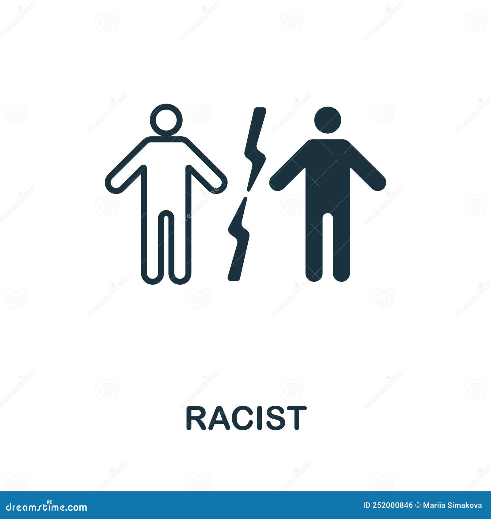 Racist Icon. Monochrome Simple Line Harassment Icon for Templates, Web ...