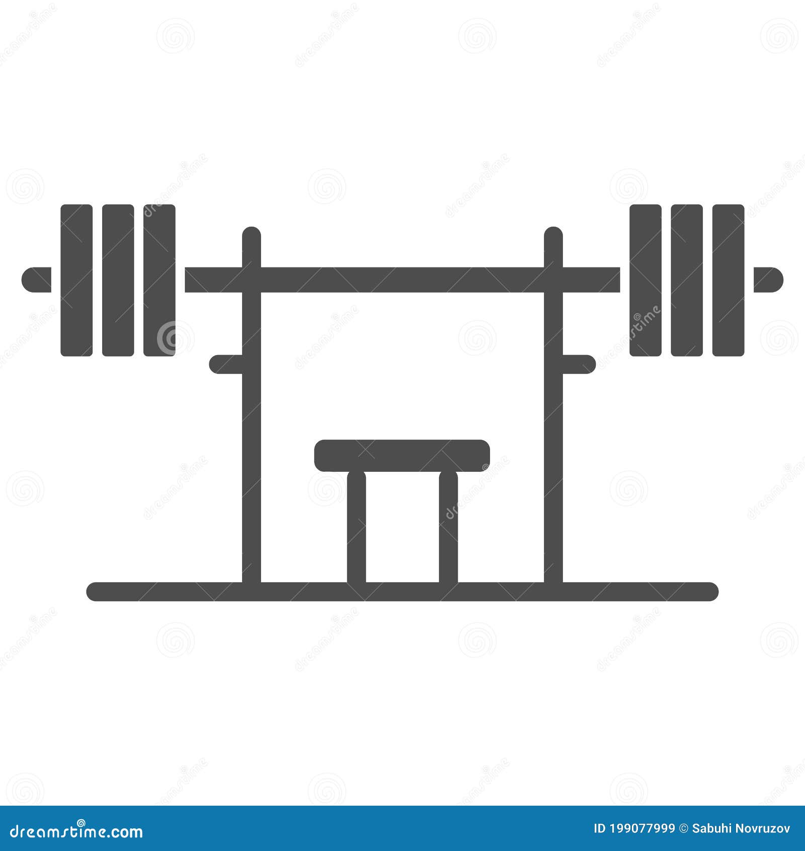 Rack with a Barbell Solid Icon, Gym Concept, Barbell on Rack Sign on ...