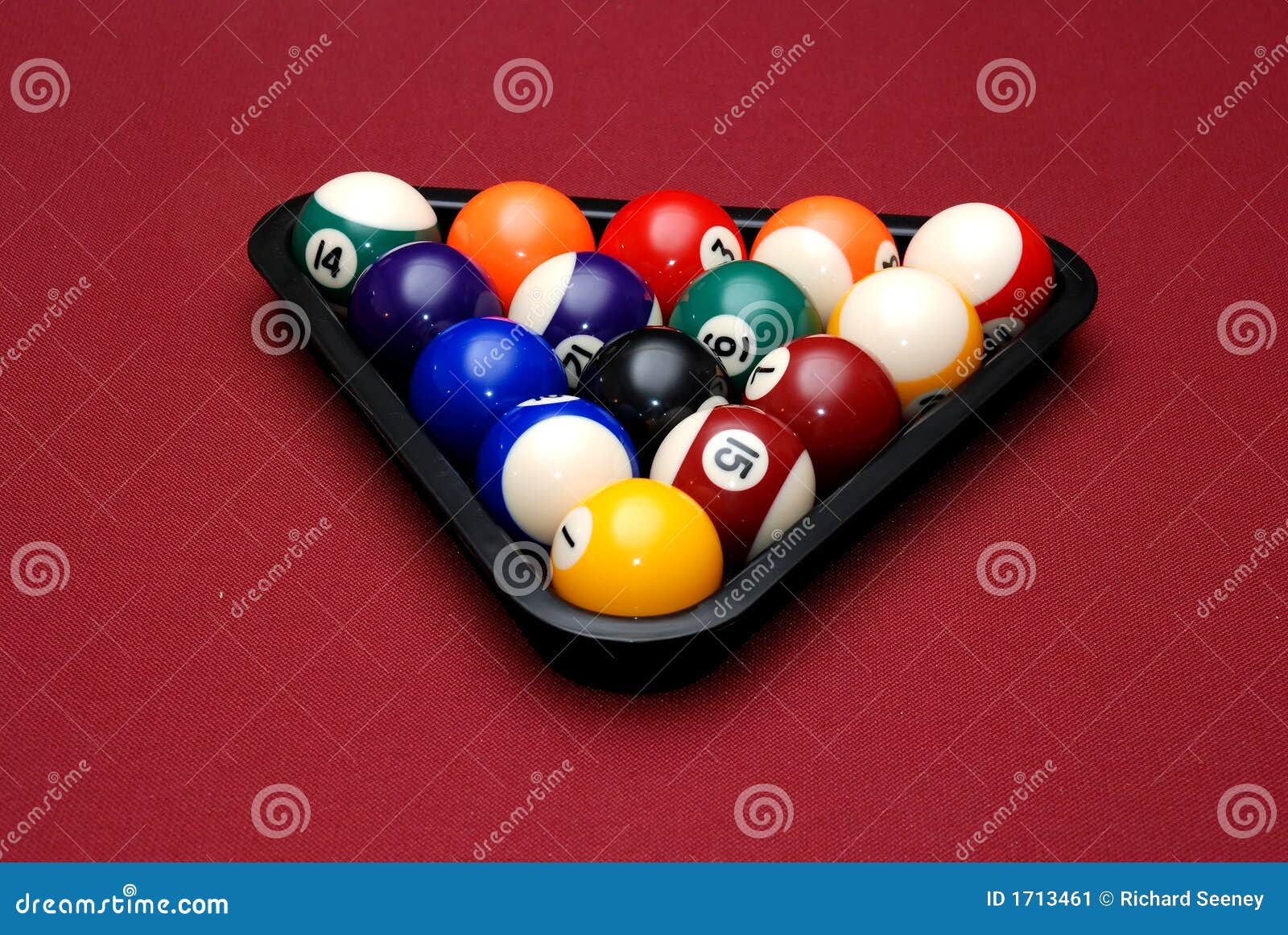 Rack of billiard balls stock image. Image of solids, sport - 1713461