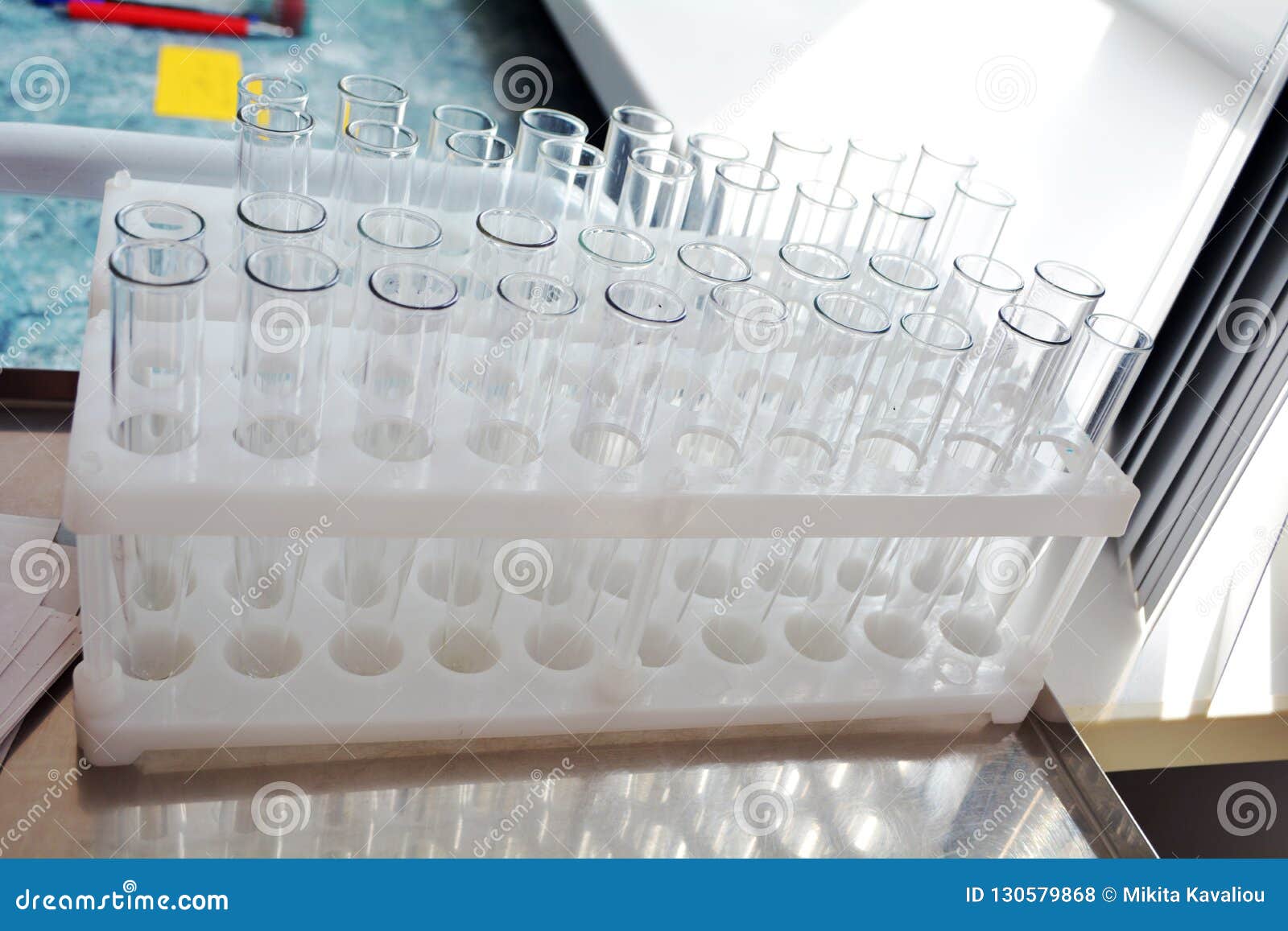 Rack Of Blood Tubes Labeled In Blood Bank Lab Royalty-Free Stock Image ...
