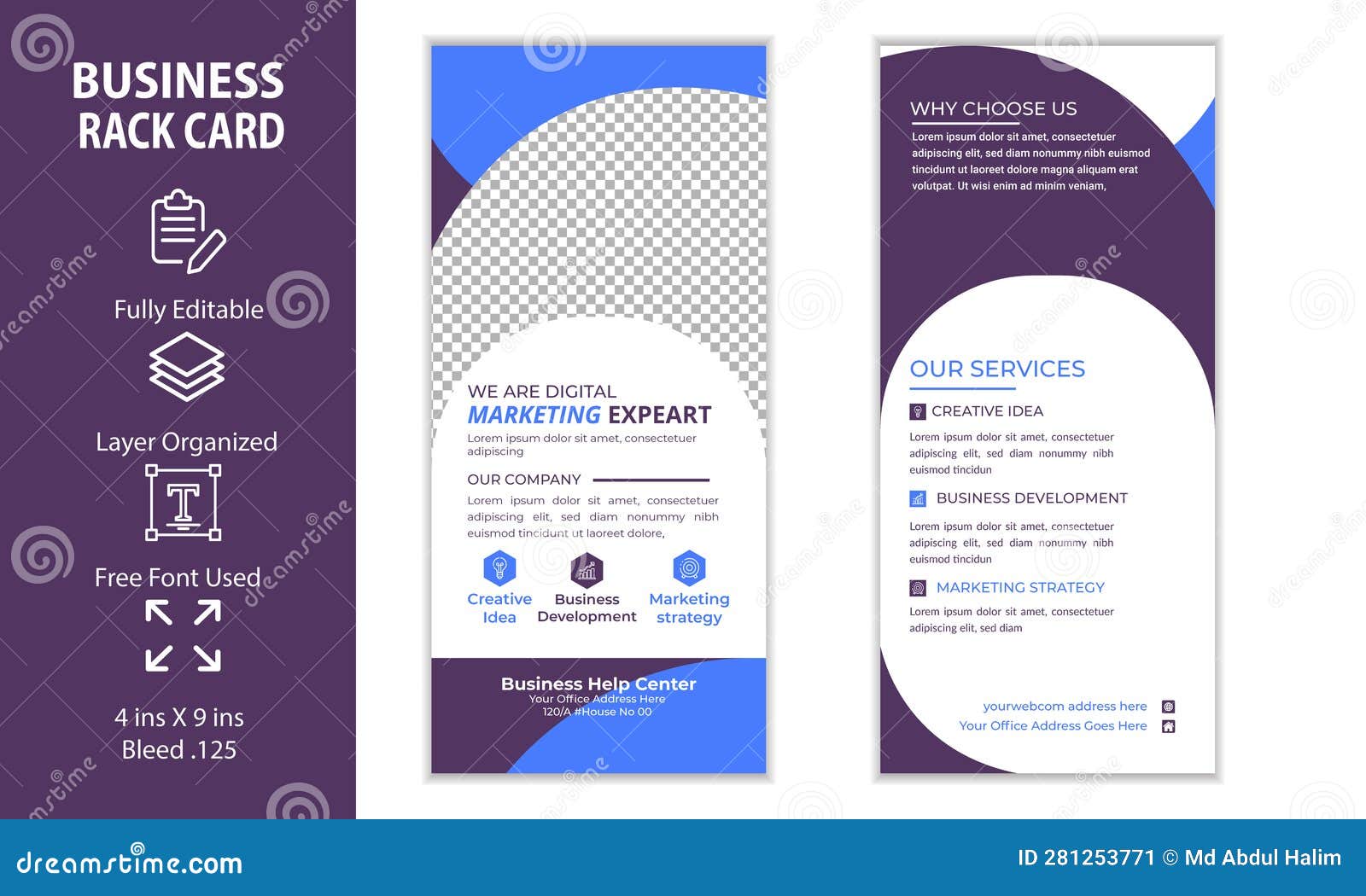 Rack Card Dl Flyer Design with Simple Corporate Theme White Background ...