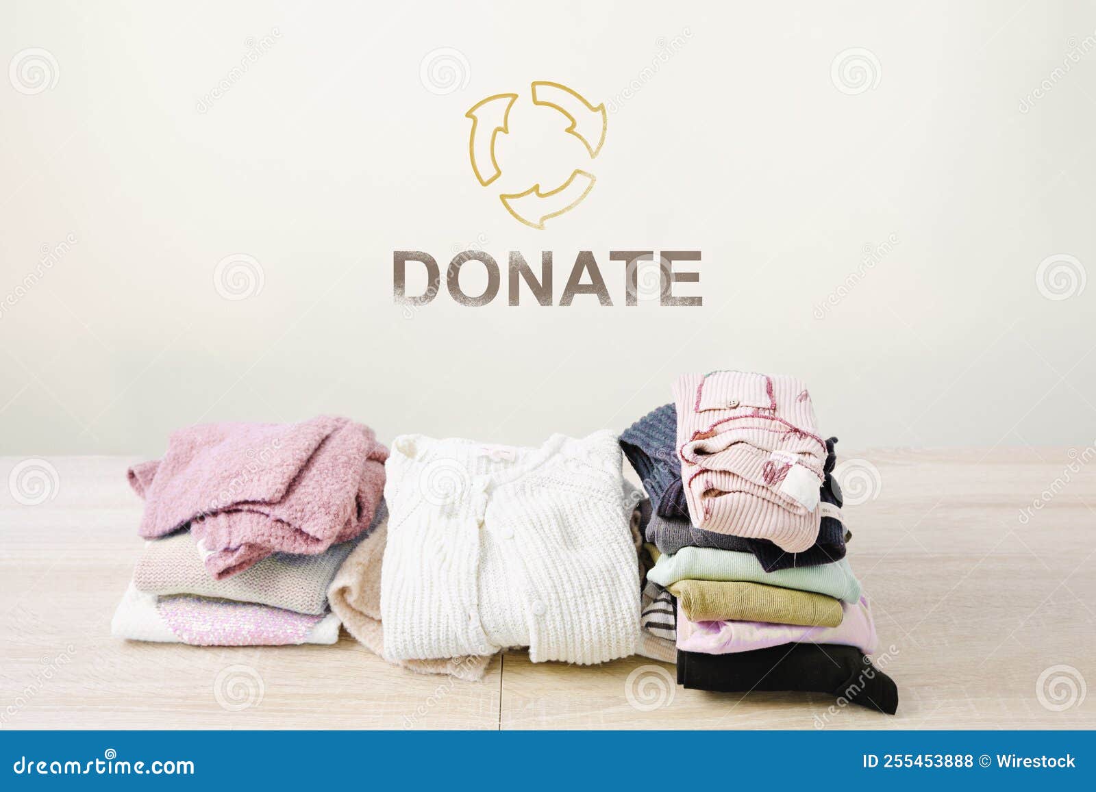 Rack of Clothes Organized for Donation and Reusing Stock Photo - Image ...