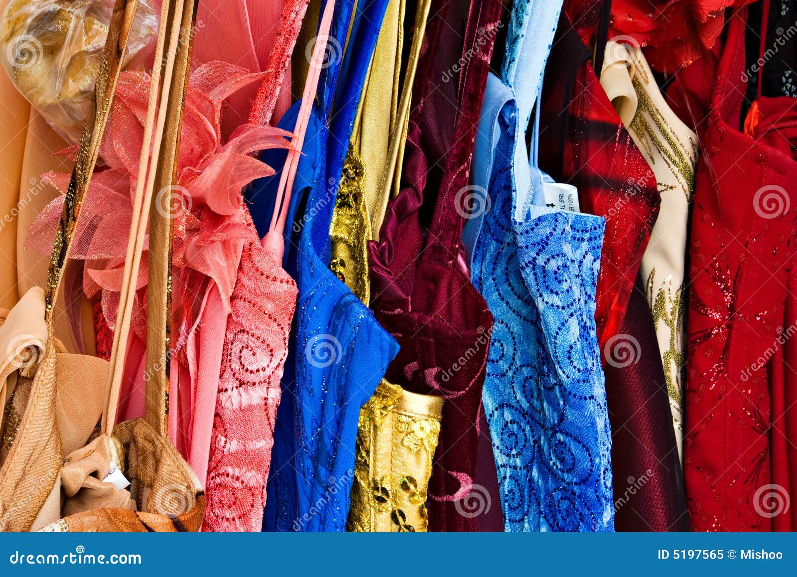 Rack of colorful dresses stock image. Image of retail - 5197565